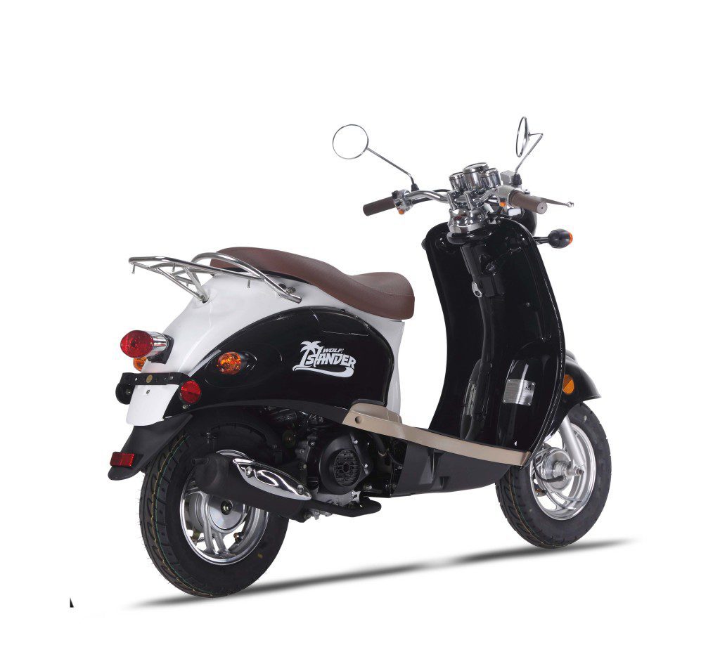 Black Wolf Retro Islander Scooter | NS4L - New Scooters 4 Less